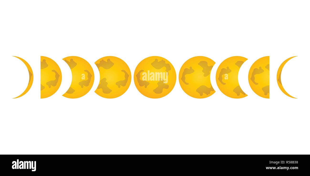 Phase of the moon Icon. Label for Web on white background. Cartoon ...