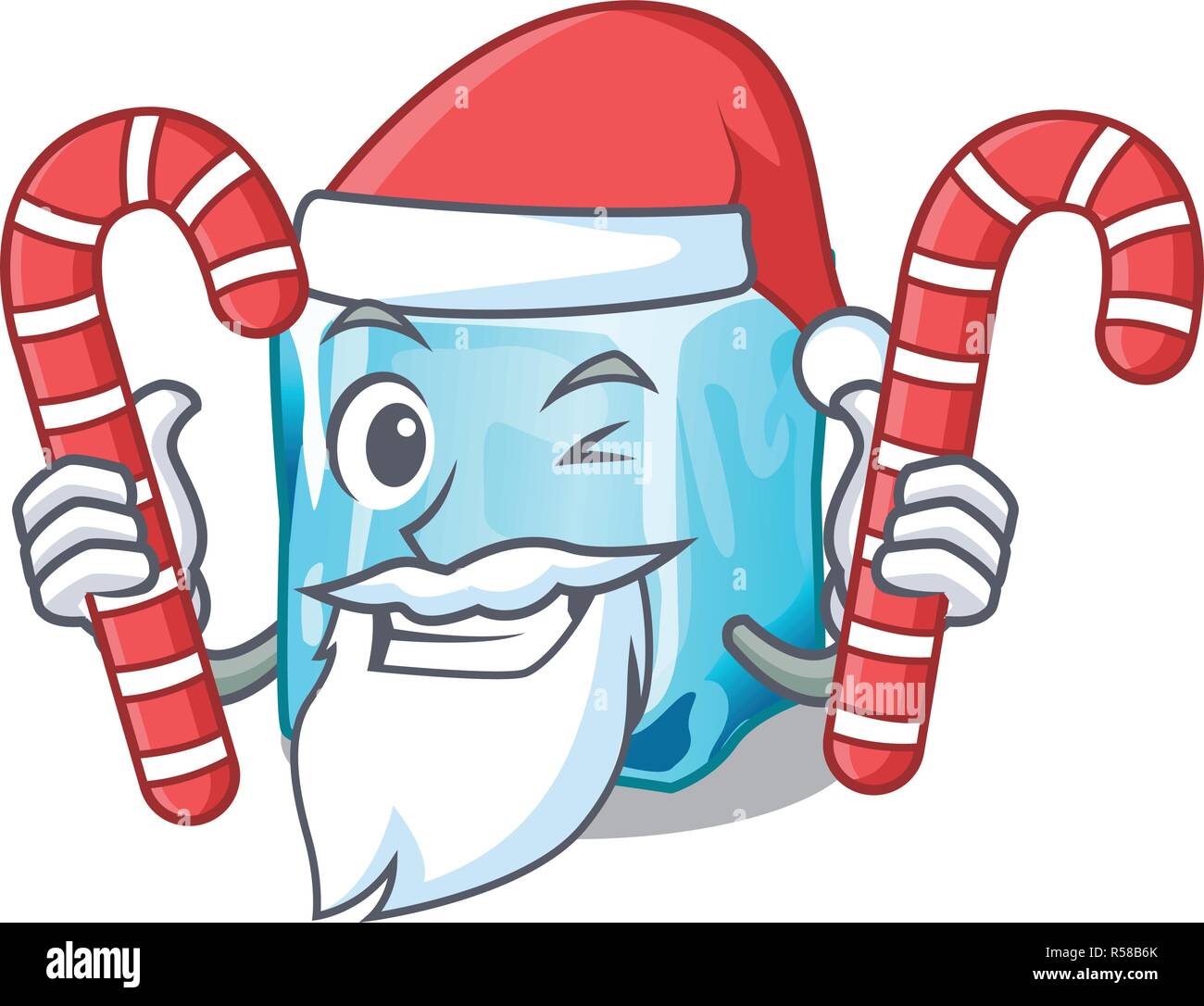 Santa with candy ice cubes on the cartoon funny Stock Vector Image ...