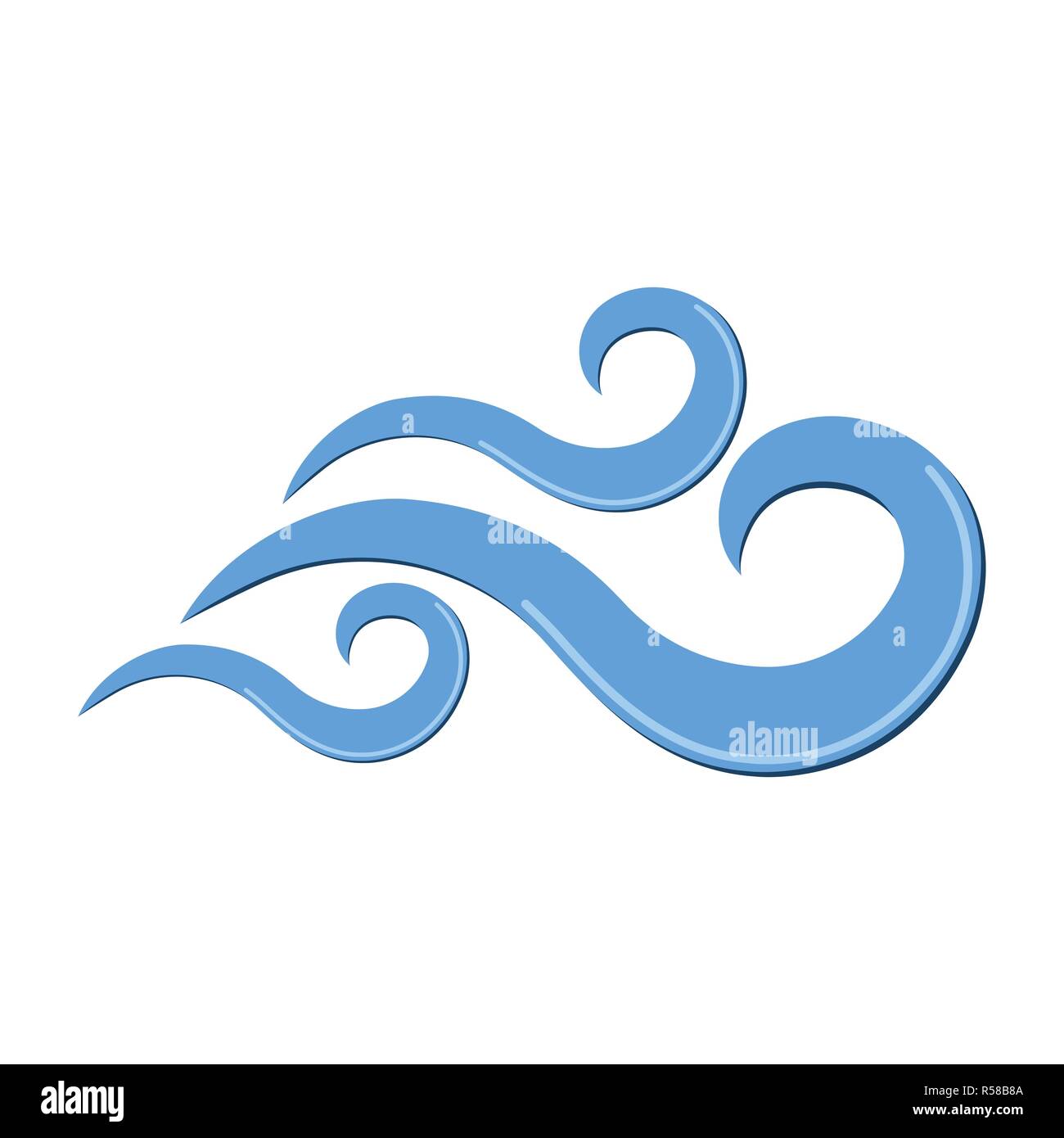 Wind Icon. Weather label for Web on white background. VCartoon Vector ...
