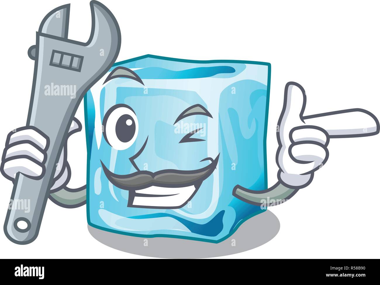 Mechanic ice cubes on the cartoon funny Stock Vector Image & Art - Alamy