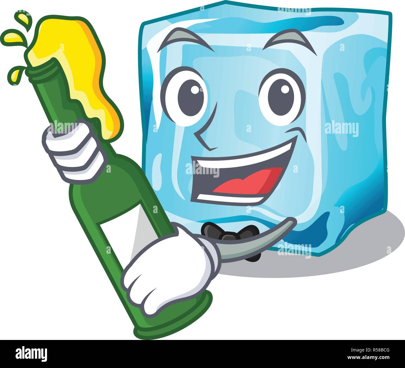 With beer ice cubes on the cartoon funny Stock Vector Image & Art - Alamy