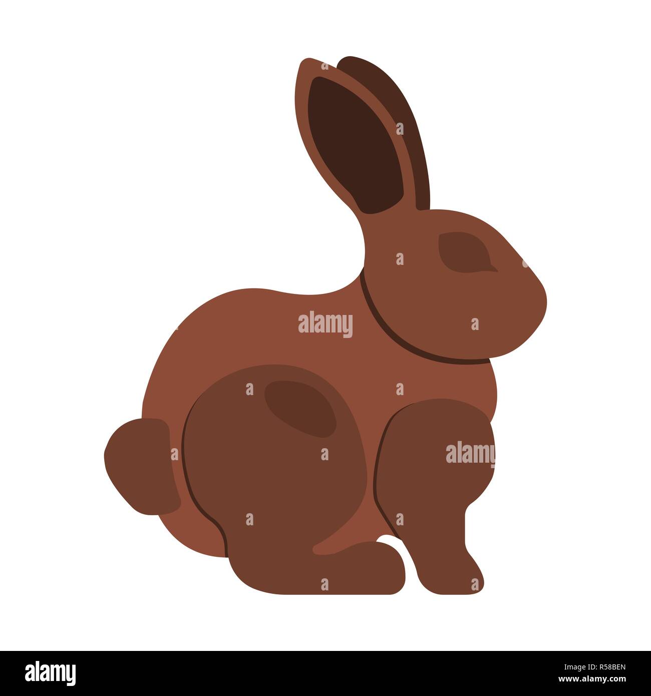 Easter Chocolate Bunny icon. Chocolate Rabbit label on white Background ...
