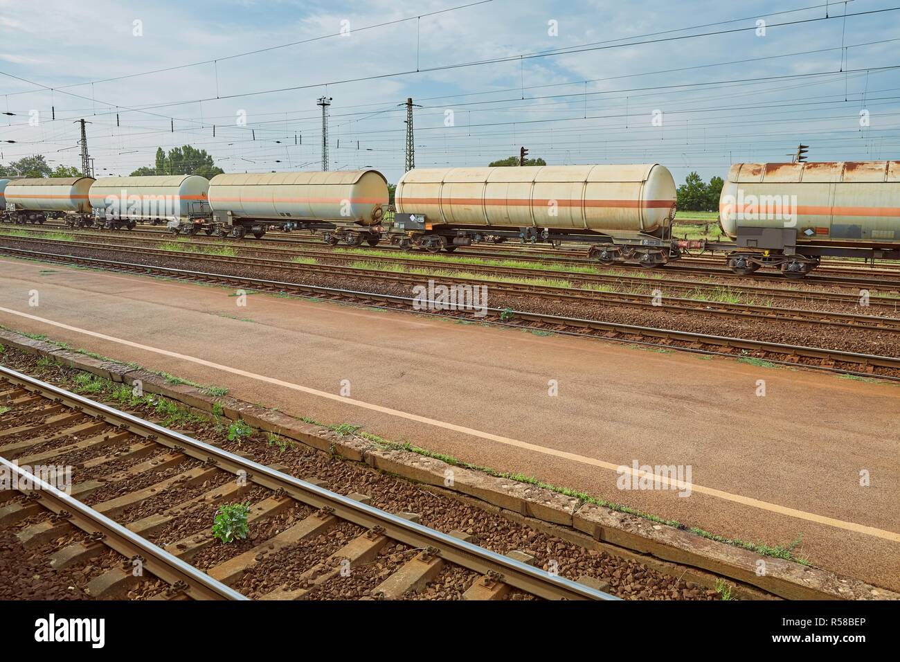 Freight Train Wagons Stock Photo - Alamy