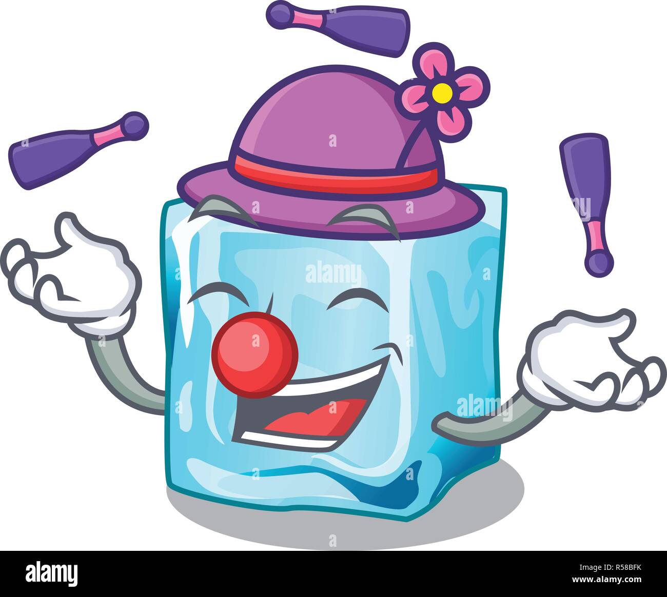 Juggling ice cubes on the cartoon funny Stock Vector Image & Art - Alamy
