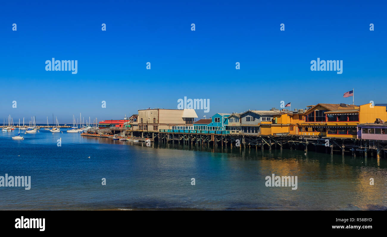 The Old Fisherman's Wharf in Monterey, California, a famous tourist ...