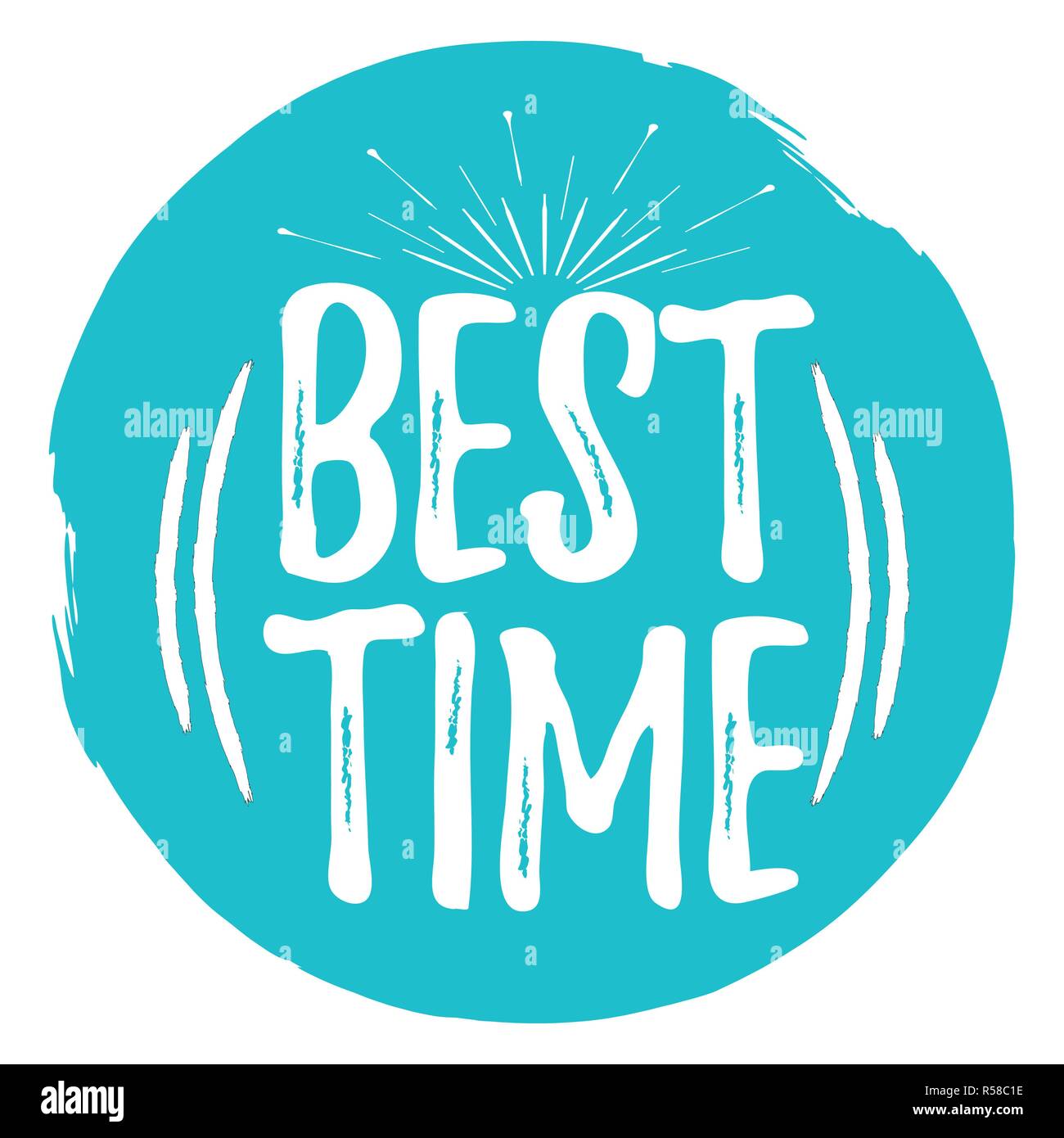 Best Time label. Font with Brush. Summer and Beach badges. Vector ...