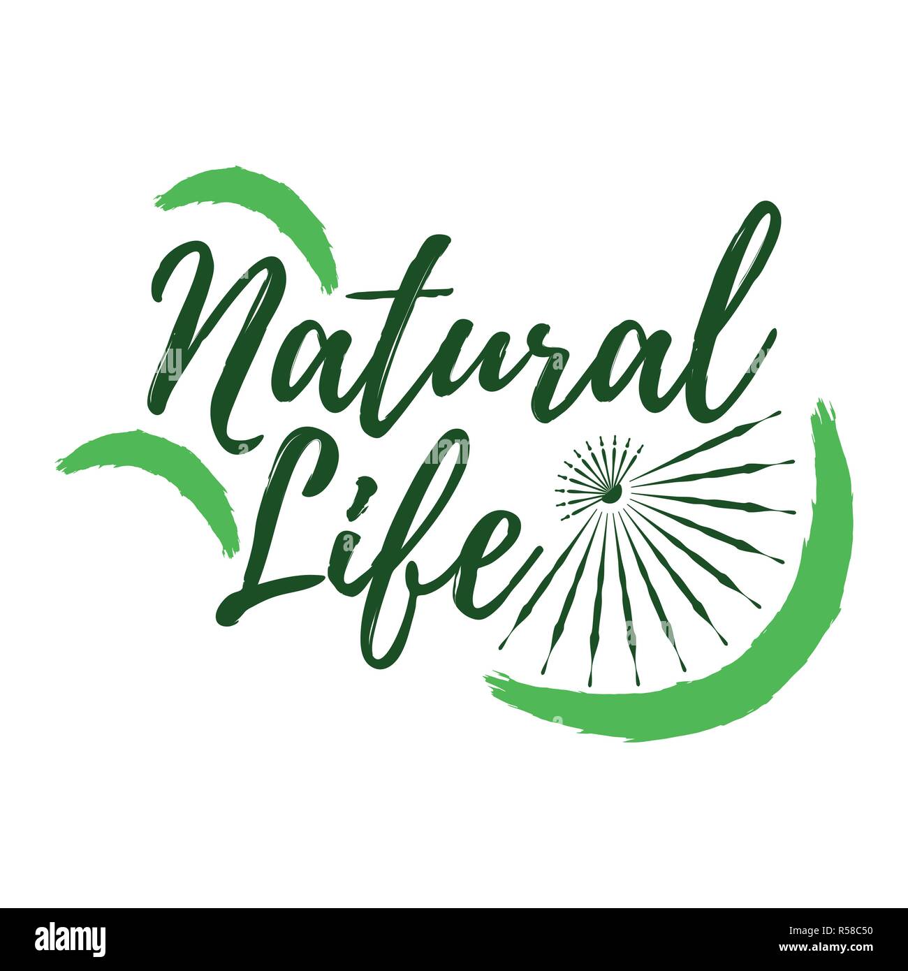 Natural Life label. Eco style and Wellness Life. Healthy Lifestyle ...