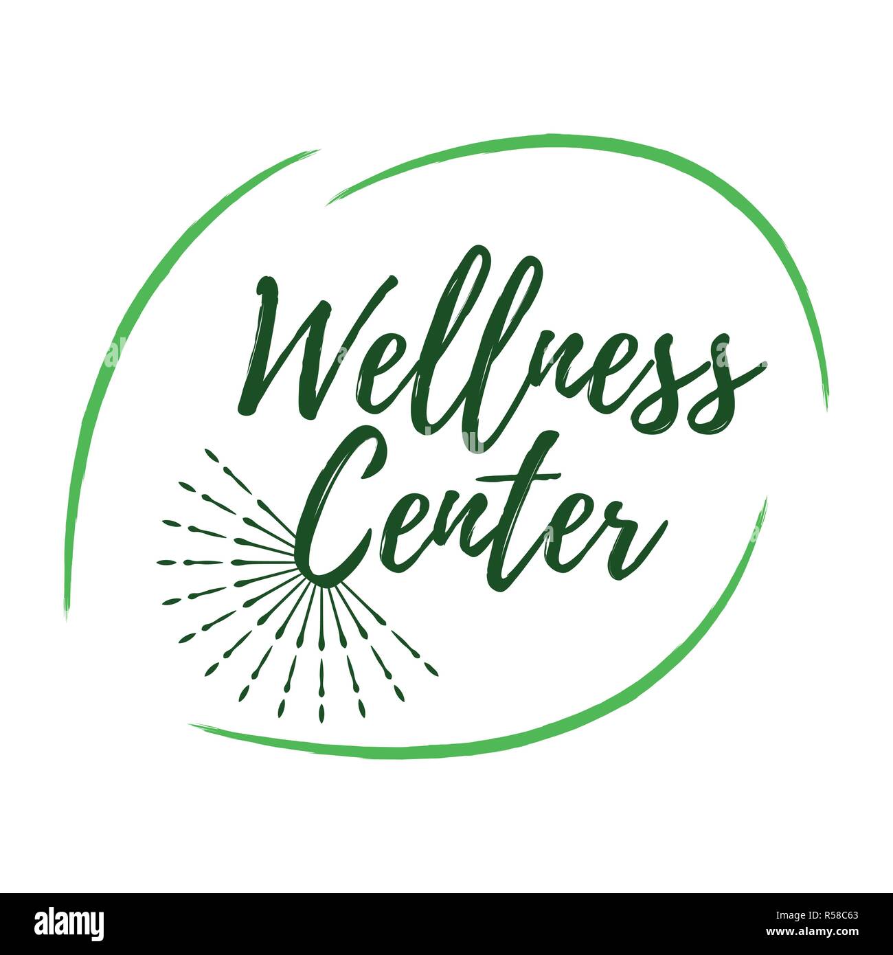Wellness Center label. Eco style. Healthy Lifestyle badges. Vector ...