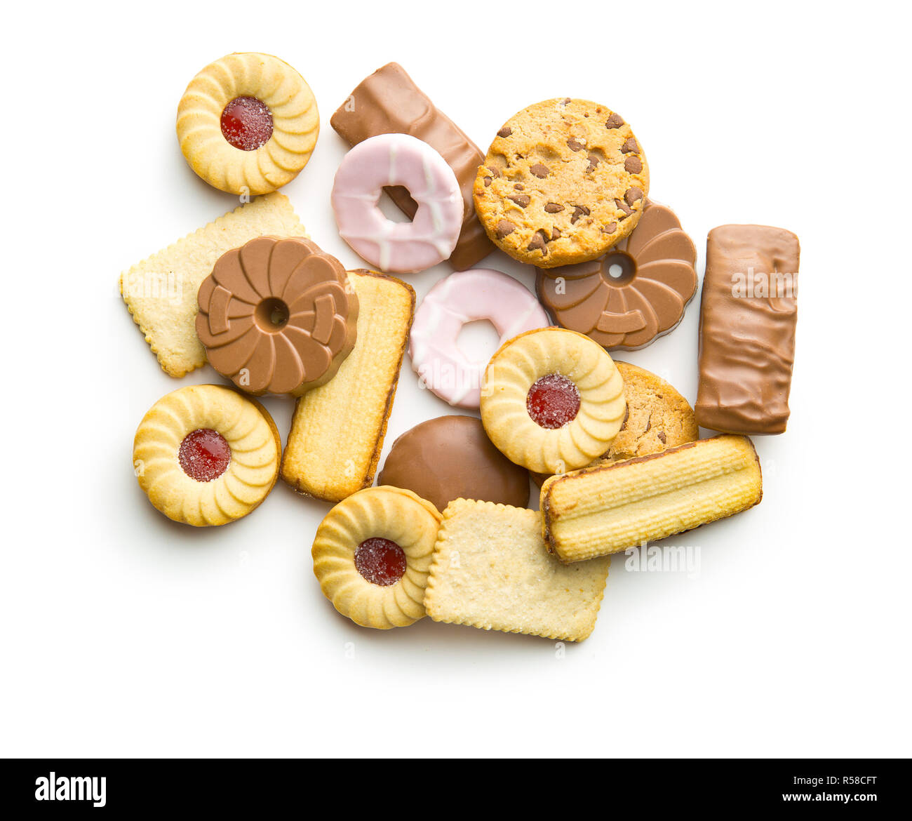 Jam sandwich cream biscuit Cut Out Stock Images & Pictures - Alamy