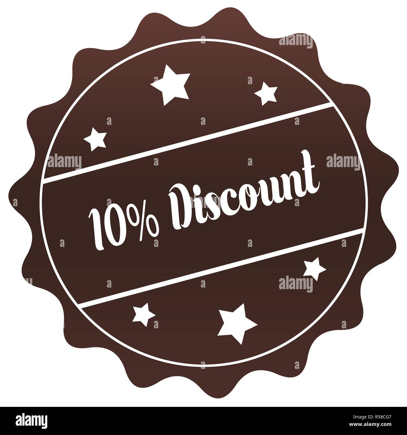 Brown 10 PERCENT DISCOUNT stamp on white background Stock Photo - Alamy