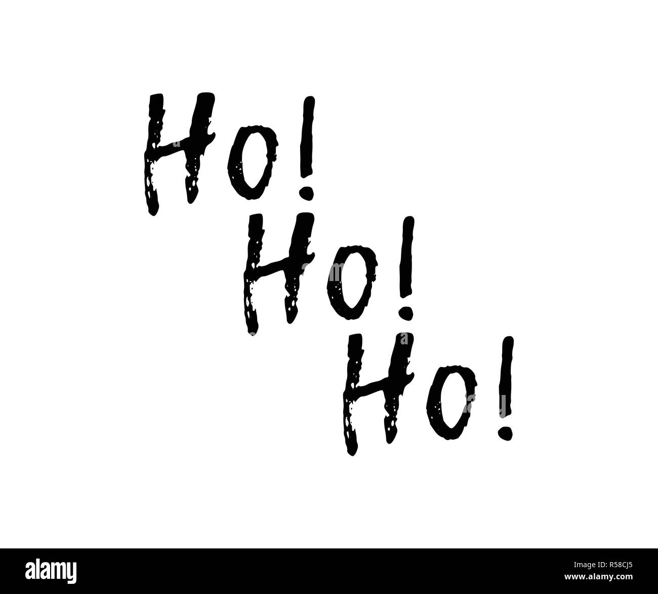 Merry Christmas card with calligraphy Ho! Ho! Ho!. Template for ...
