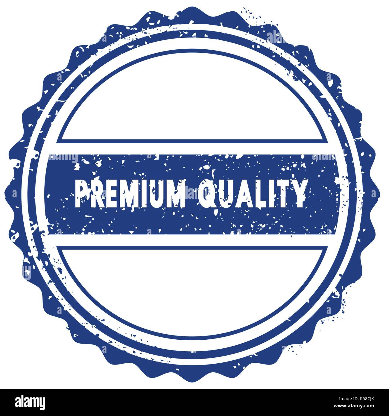 PREMIUM QUALITY stamp. sticker. seal. blue round grunge vintage ribbon ...