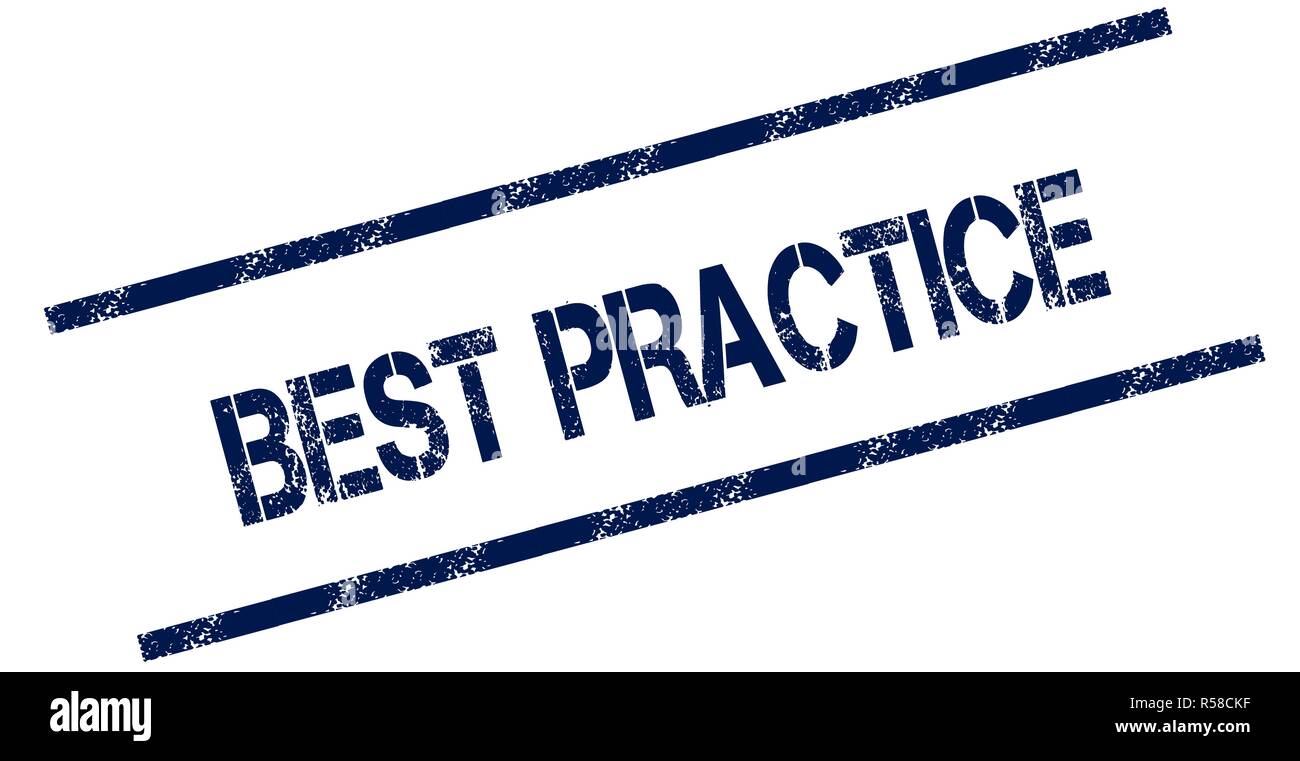 BEST PRACTICE blue distressed rubber stamp Stock Photo - Alamy