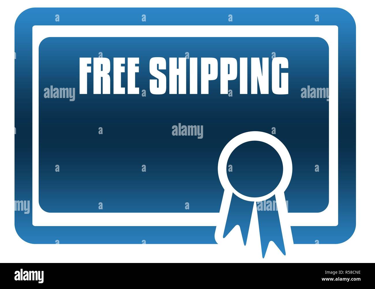 FREE SHIPPING blue certificate Stock Photo - Alamy