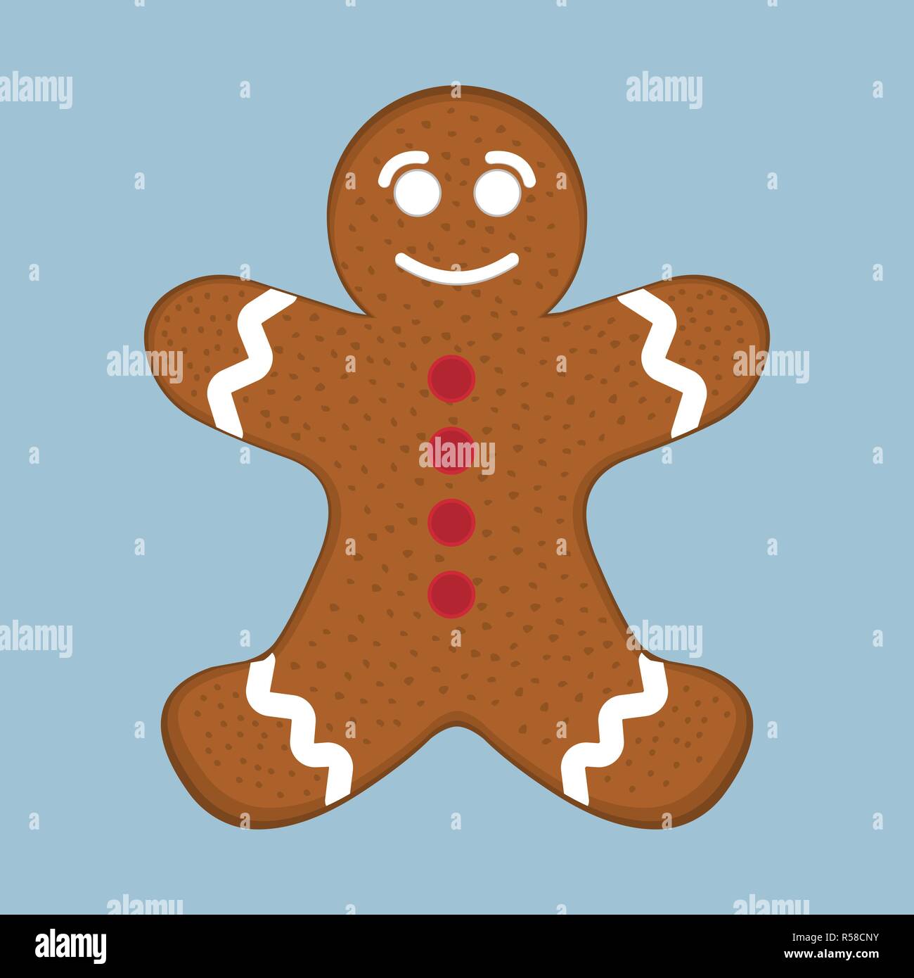 Gingerbread man XMas icon. Cartoon style. Vector Illustration for ...