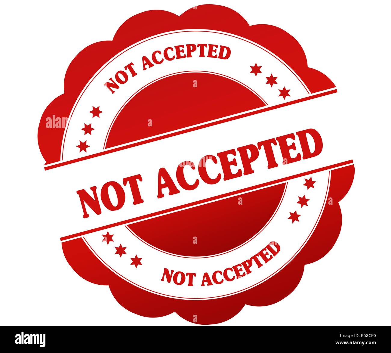 NOT ACCEPTED red round rubber stamp Stock Photo - Alamy