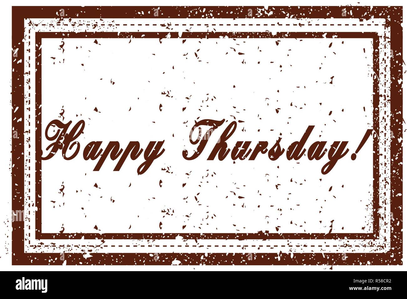 HAPPY THURSDAY brown square distressed stamp Stock Photo - Alamy