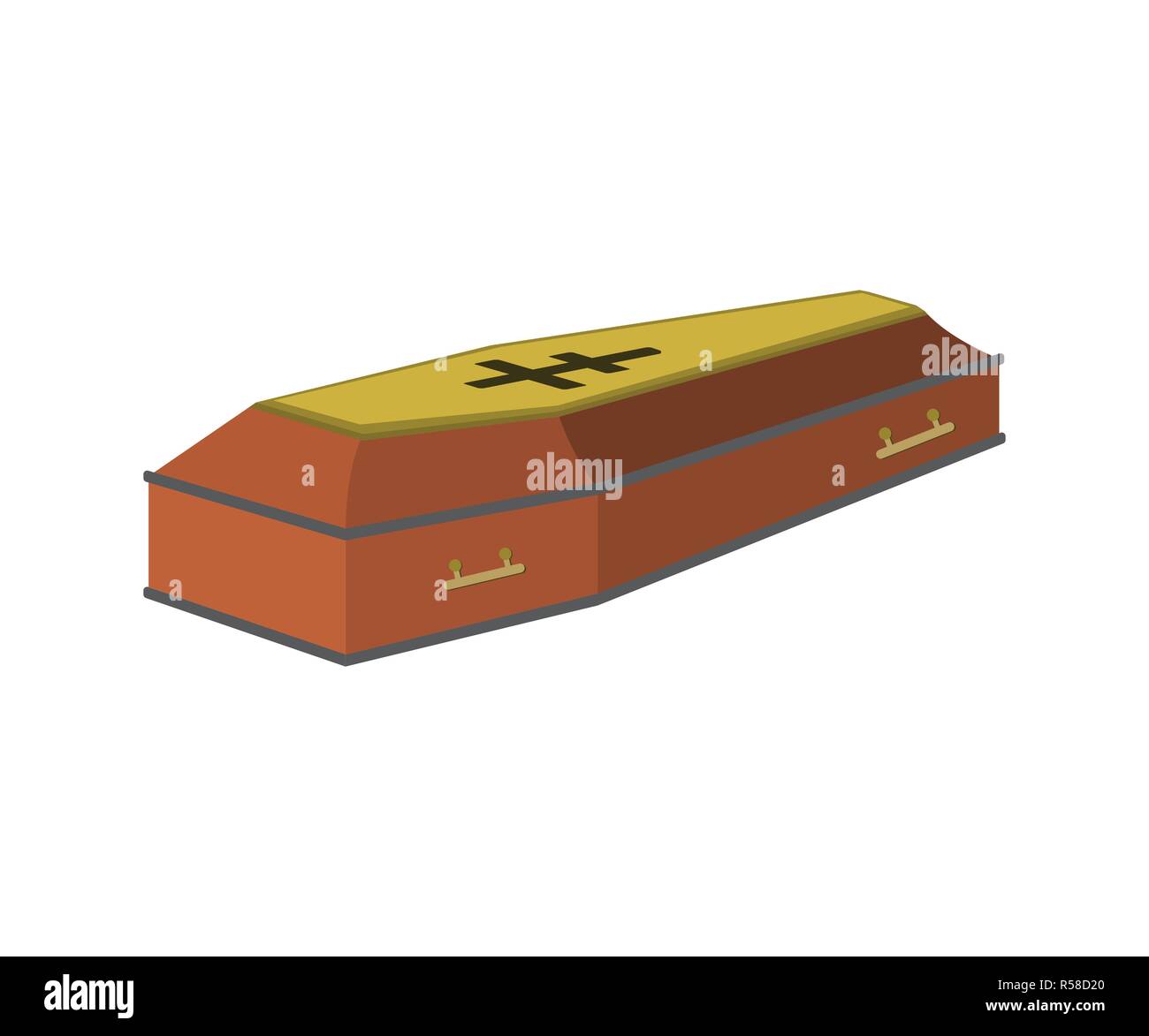 Coffin cartoon icon. Isolated vector illustration on white background ...