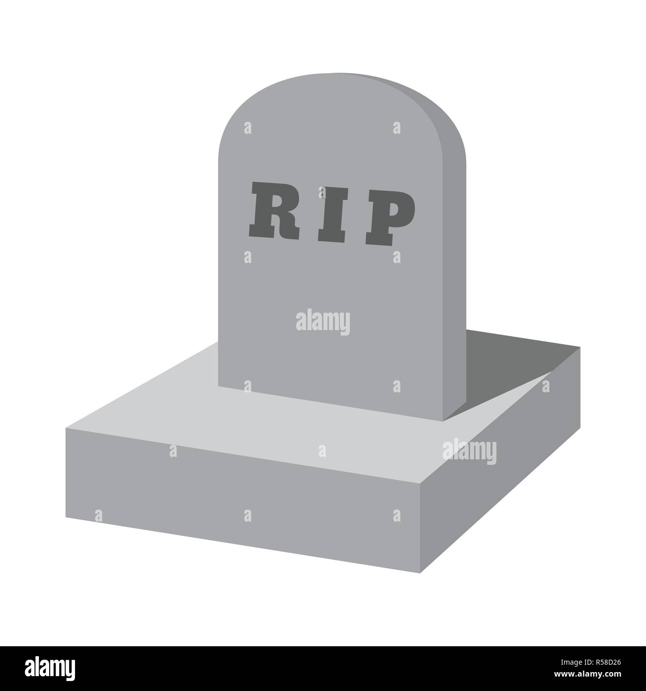 RIP grave cartoon icon. Isolated vector illustration on white ...