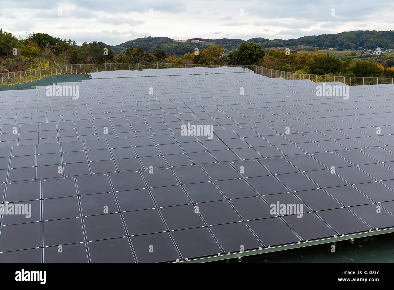 Solar panel plant Stock Photo - Alamy