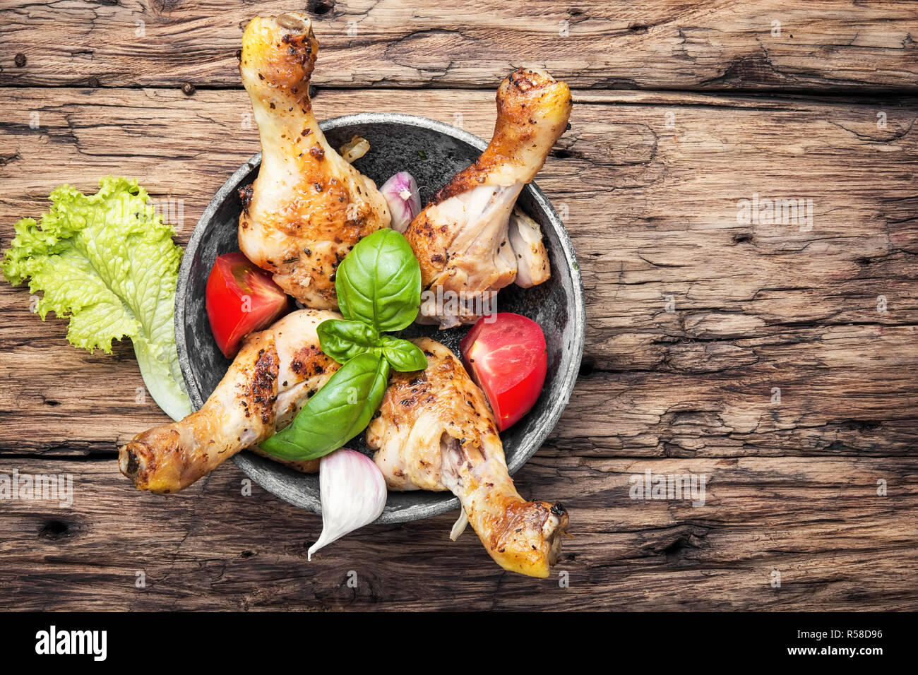 roasted chicken legs Stock Photo - Alamy