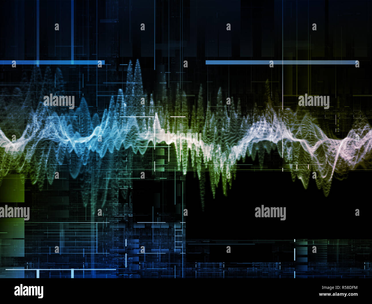 Virtual Wave Virtual Grid Stock Photo - Alamy