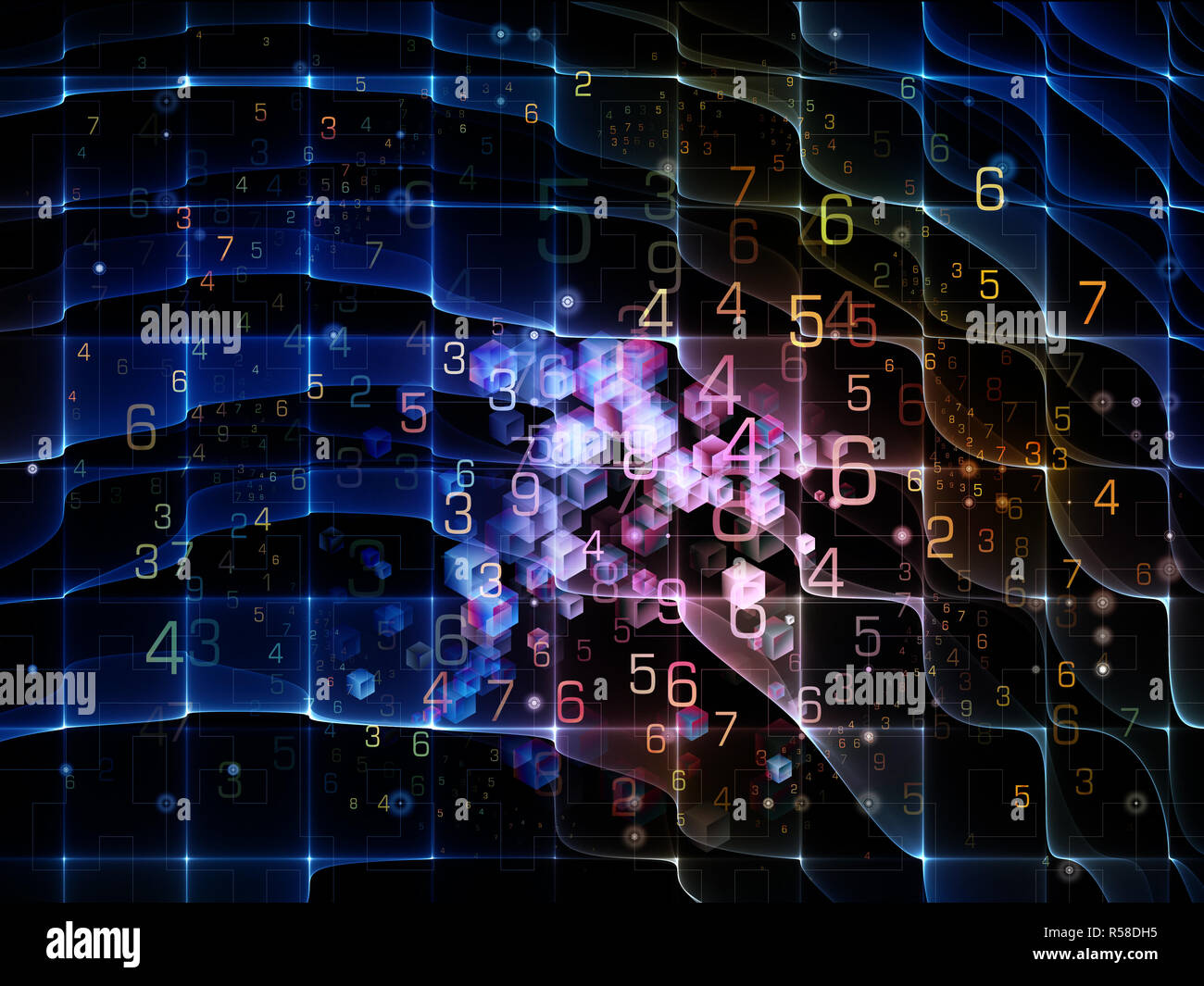 Virtualization of Digital Grid Stock Photo - Alamy