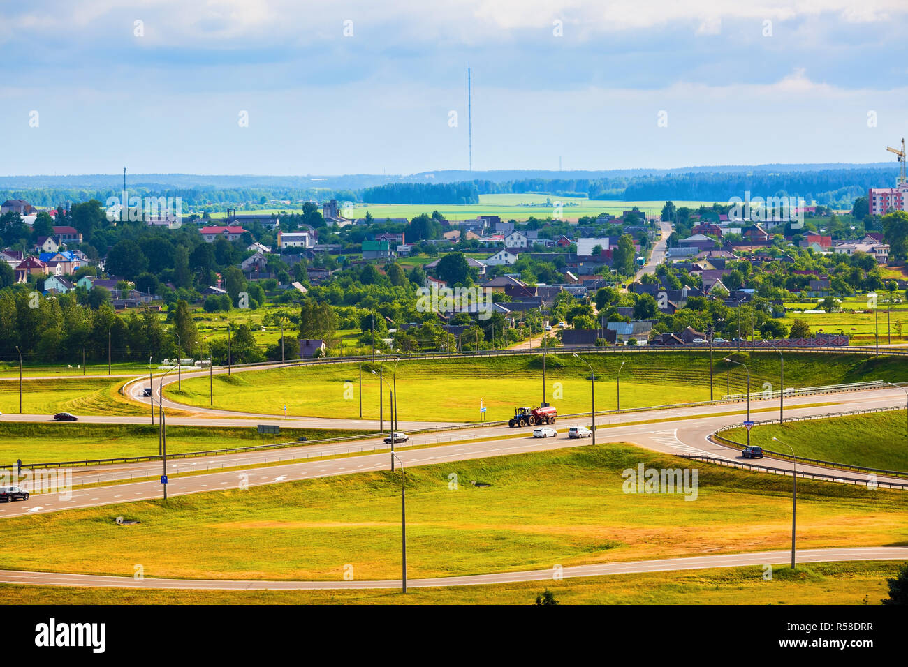 Road and village Stock Photo - Alamy
