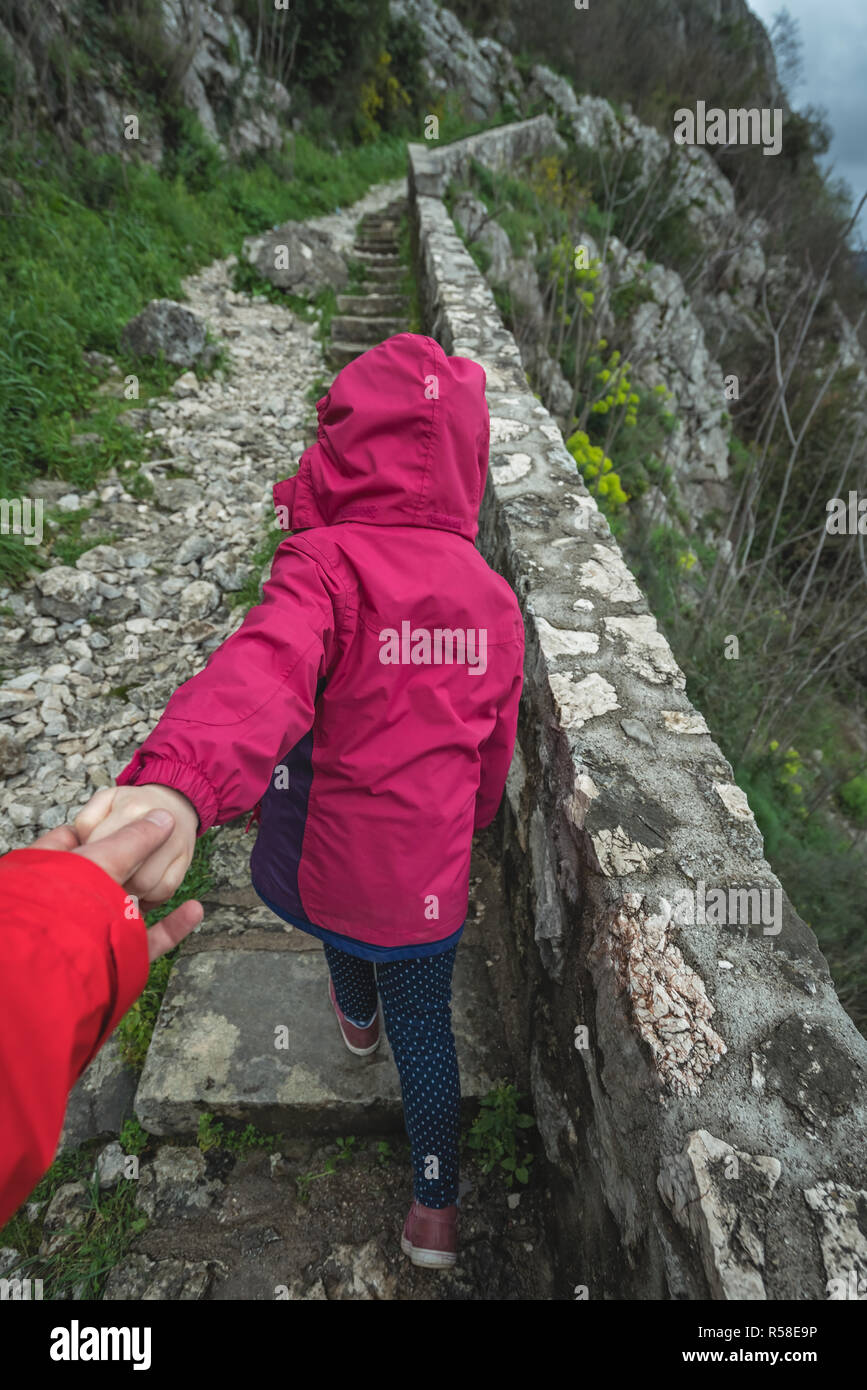 Holding hands walking up stairs hi-res stock photography and images - Alamy