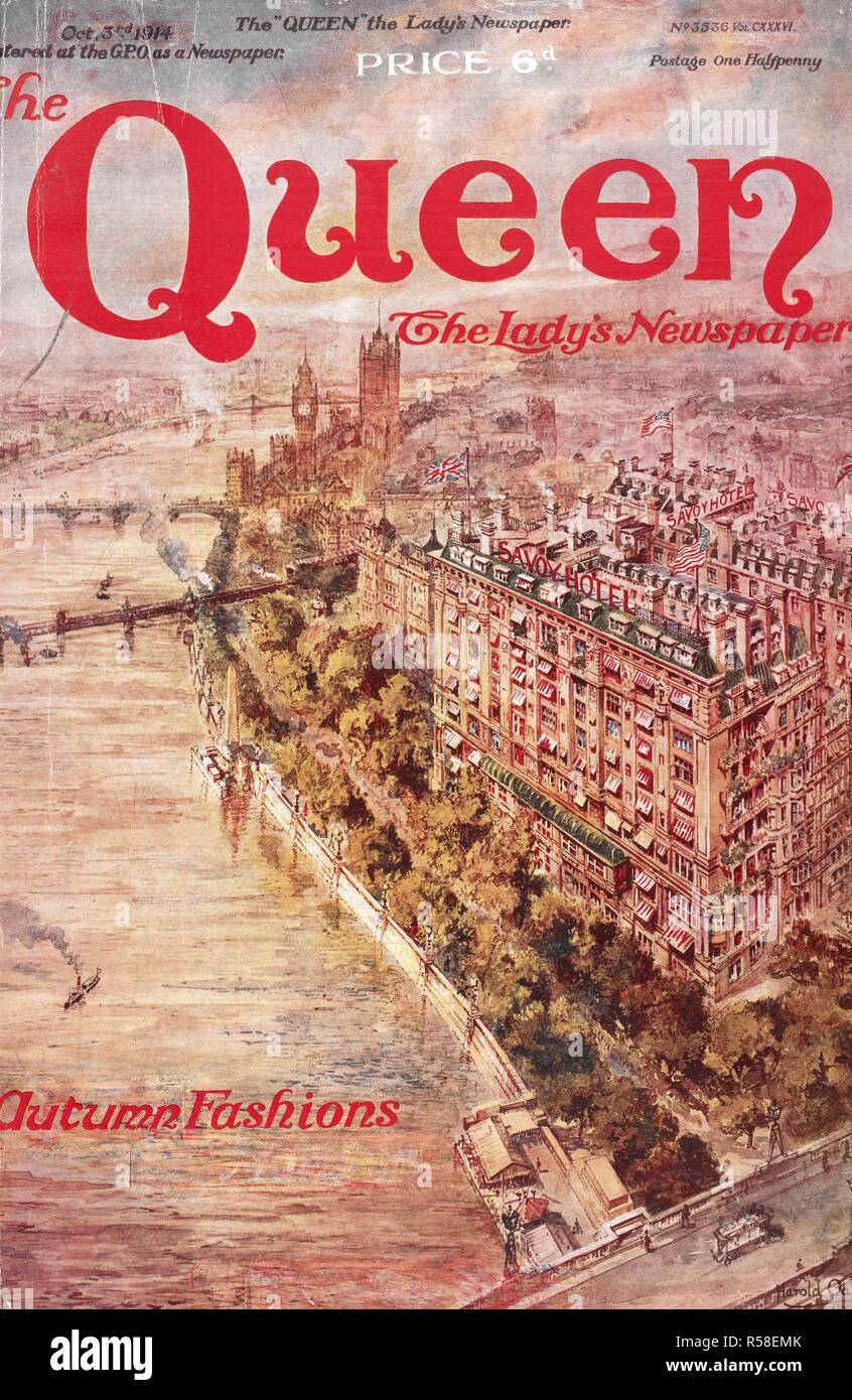 Image of the Savoy hotel and River Thames. The Queen. London, 1878 ...