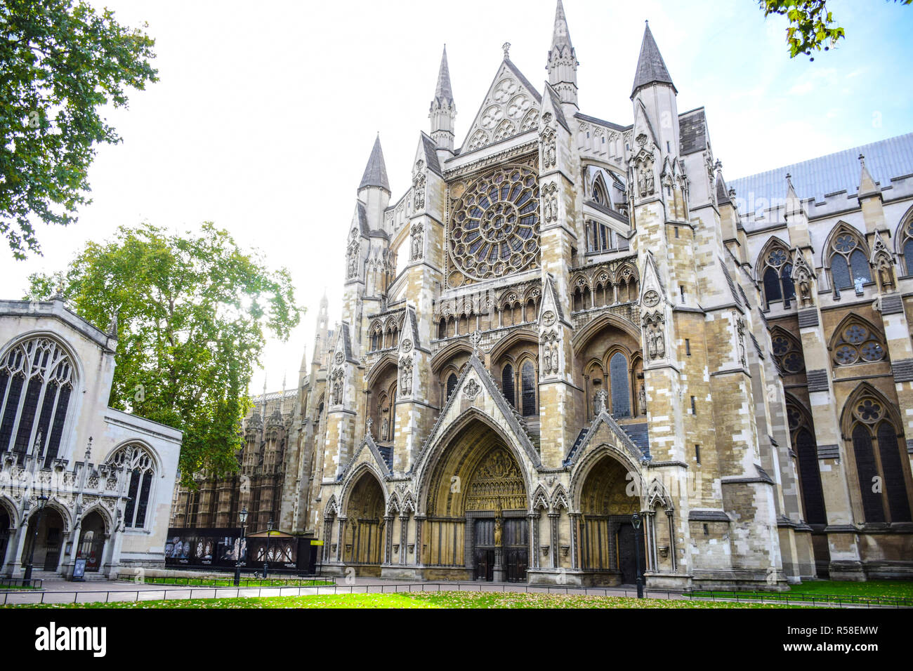 Westminster Abbey, the gothic abbey church at the west of the Palace of ...