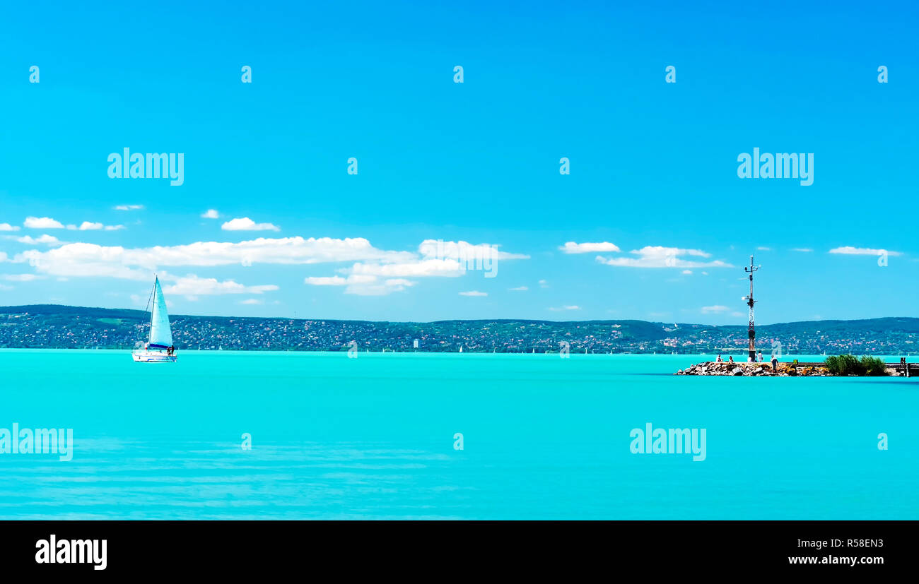 Summer landscape of Lake Balaton, Hungary ( Balatonvilagos Stock Photo ...