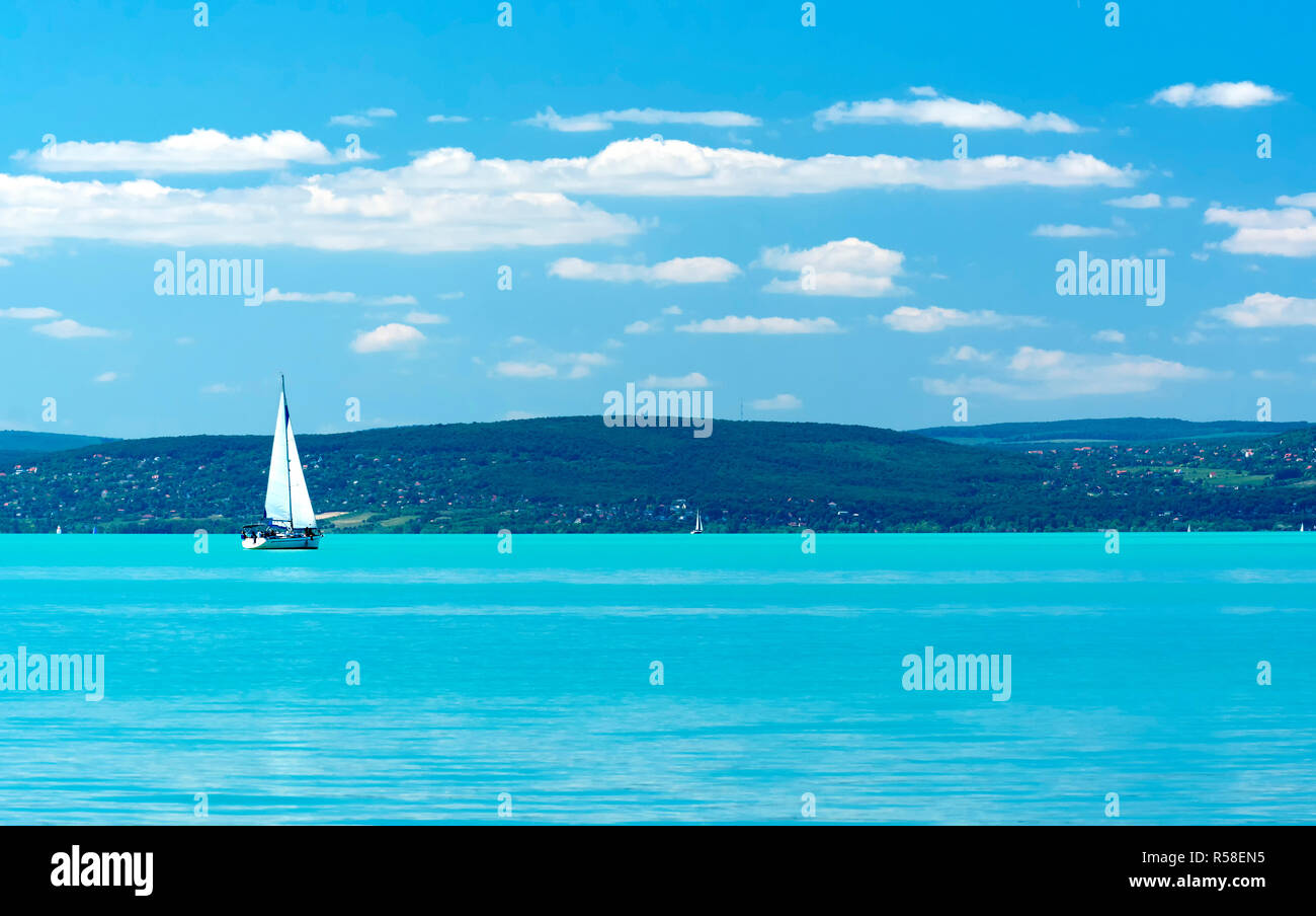 Summer landscape of Lake Balaton, Hungary ( Balatonvilagos Stock Photo ...
