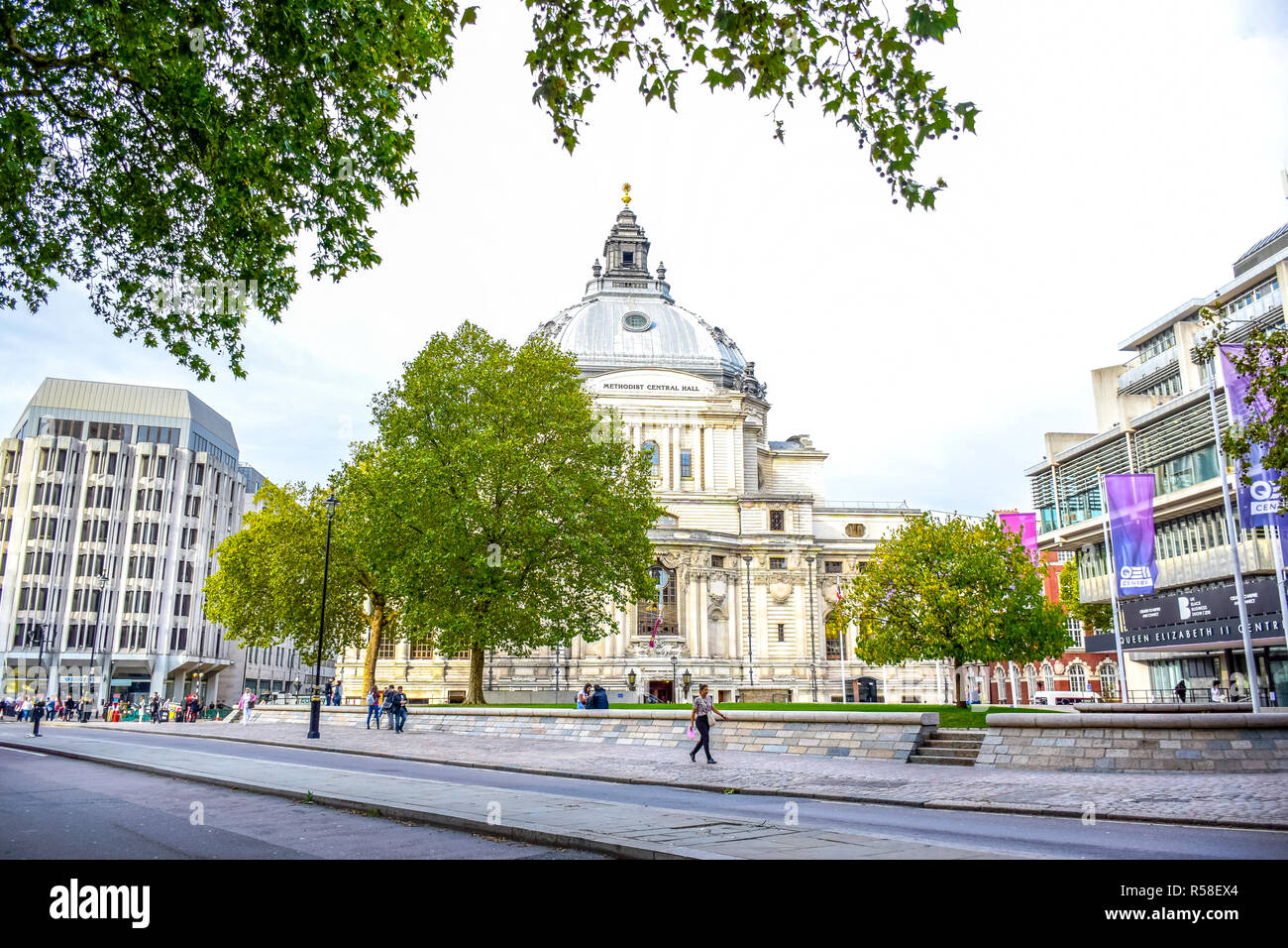 Landscape view of Methodist Central Hall (Central Hall Westminster), a ...