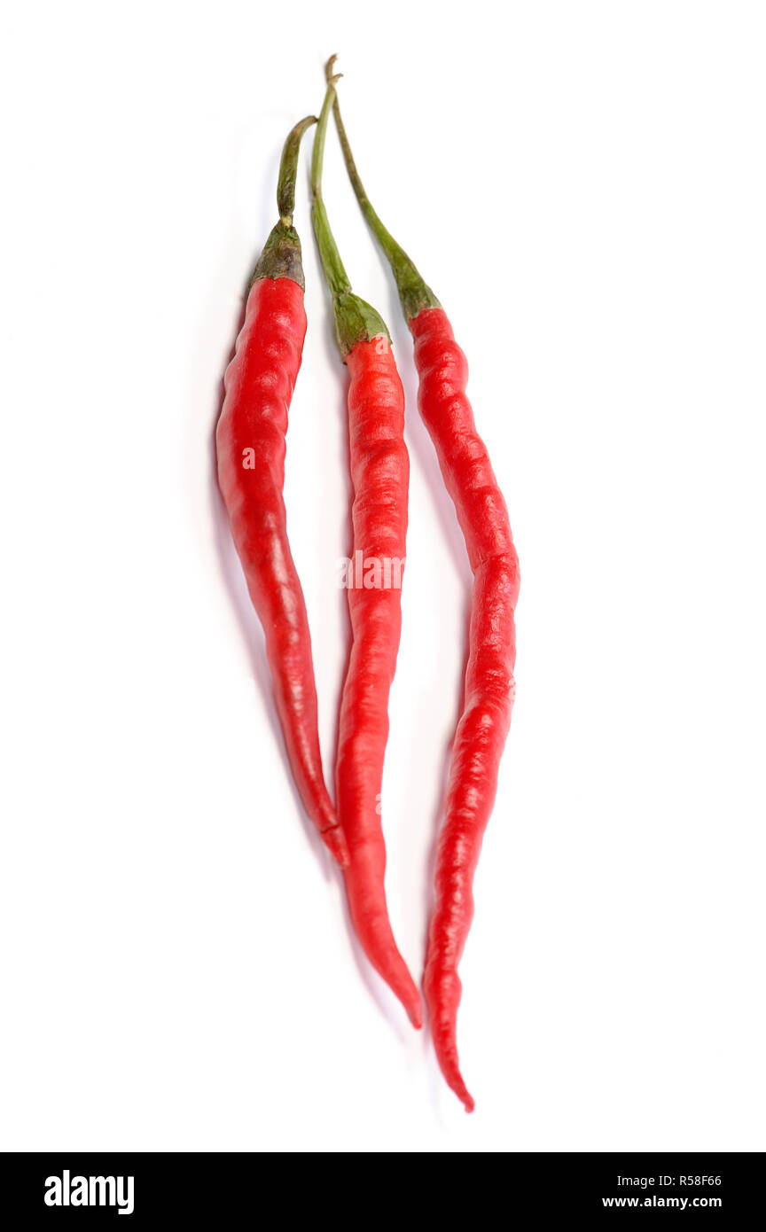 Three Red Hot Chili Peppers Stock Photo - Alamy