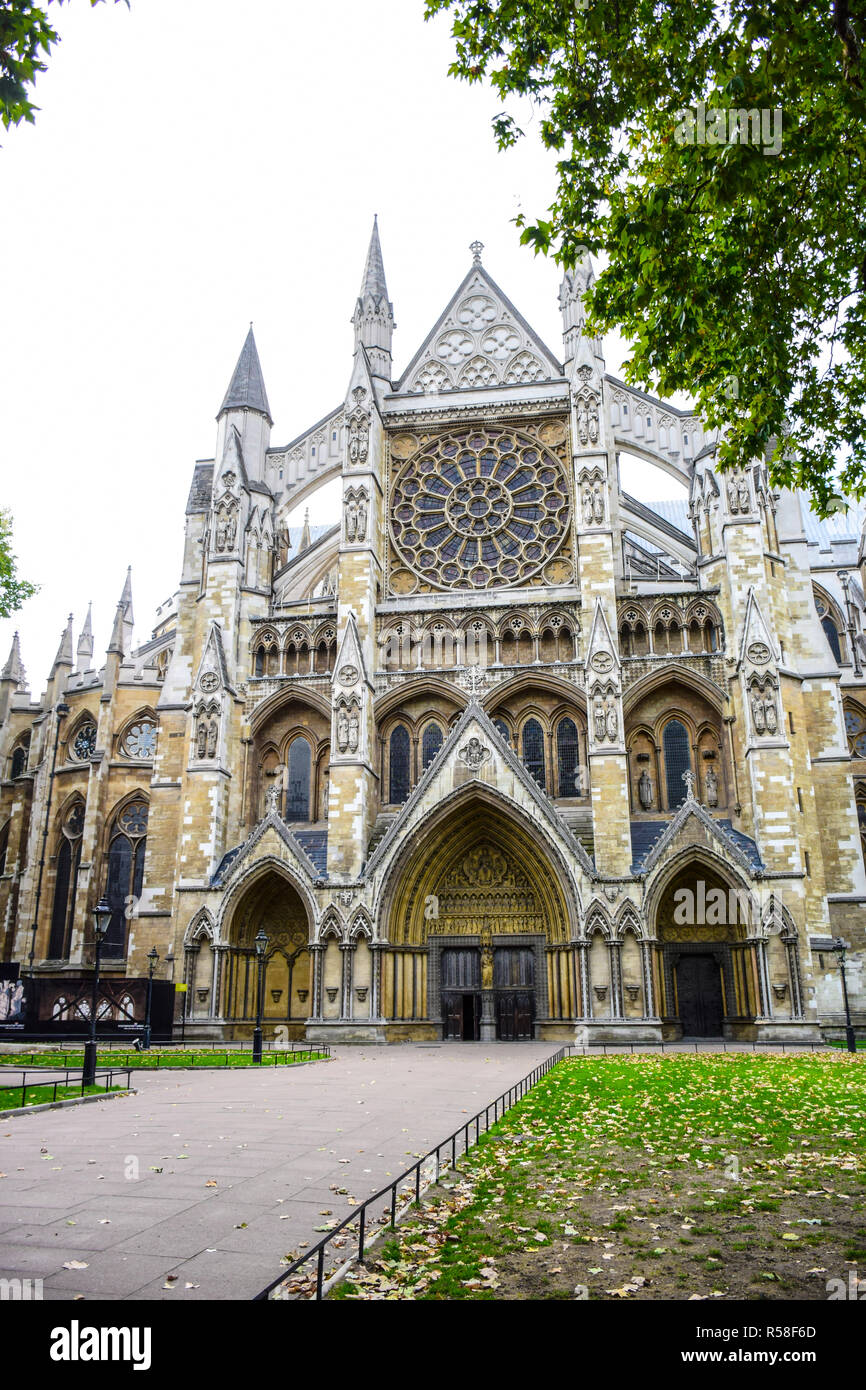 Westminster Abbey, the gothic abbey church at the west of the Palace of ...