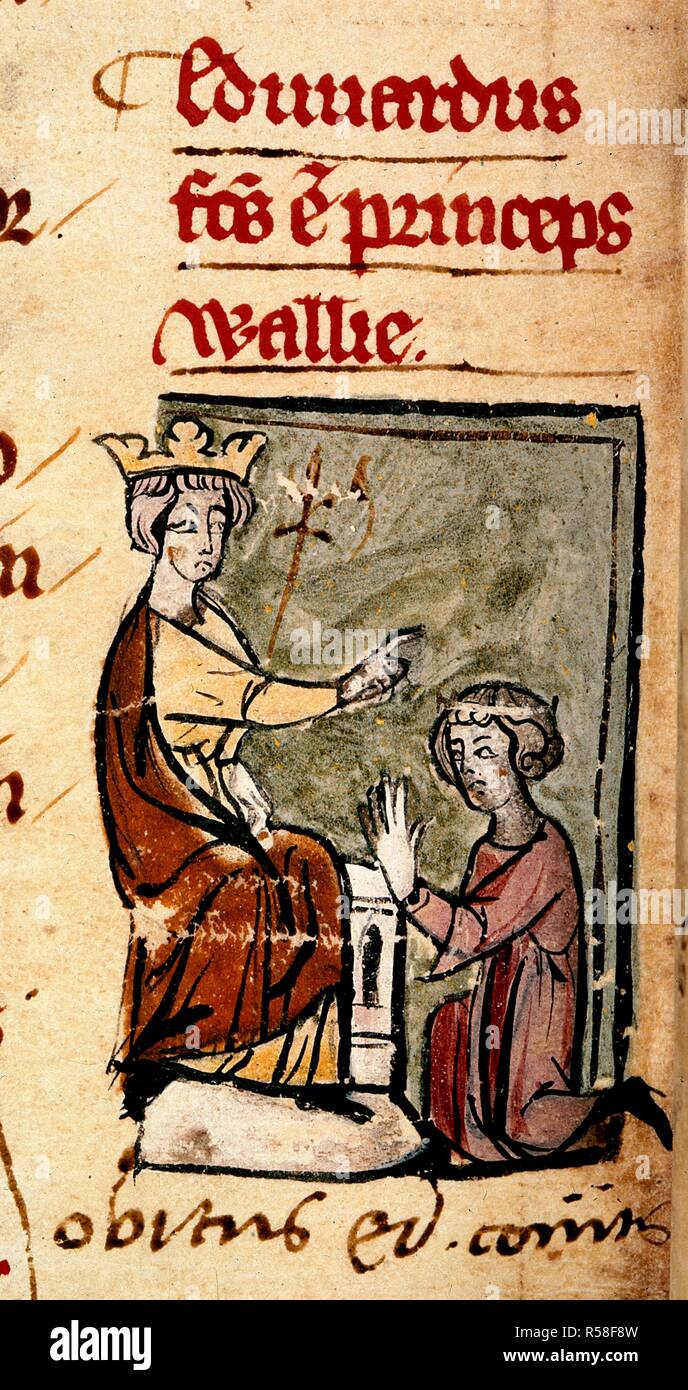 [Miniature only] Edward of Caernarvon [Edward II] created Prince of ...