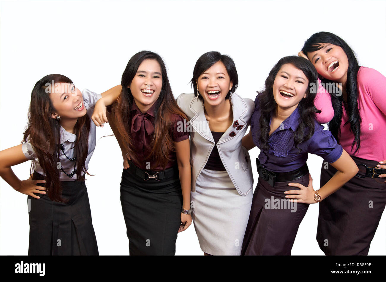 Happy Group Smiling Stock Photo - Alamy