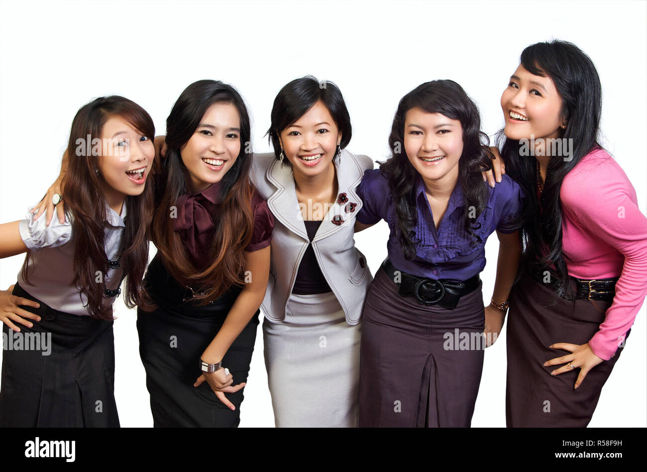 Happy Group Smiling Stock Photo - Alamy