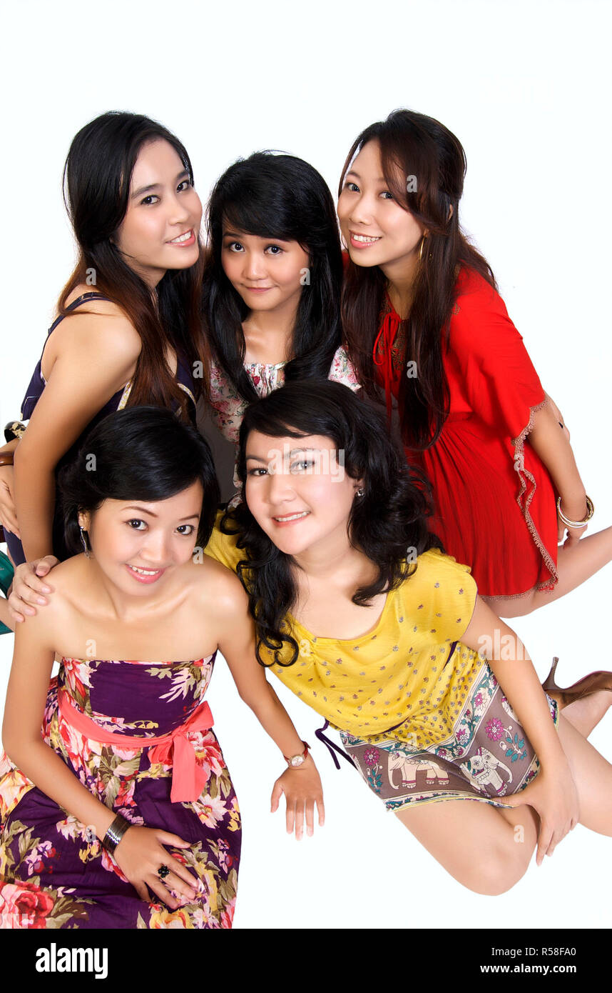 Happy Group Smiling Stock Photo - Alamy