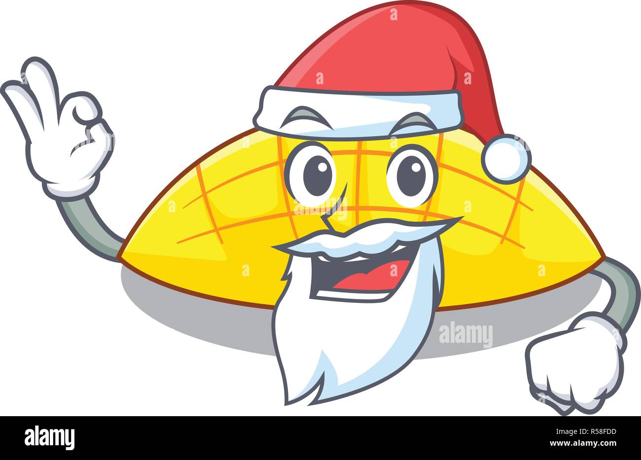 Santa slices mango on with cartoon funny Stock Vector Image & Art - Alamy