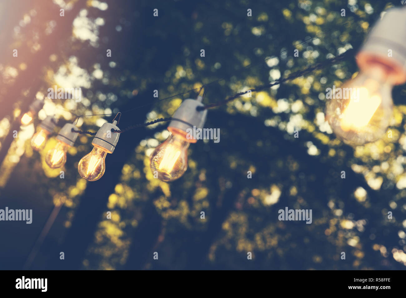 Outdoor party night lights hi-res stock photography and images - Alamy