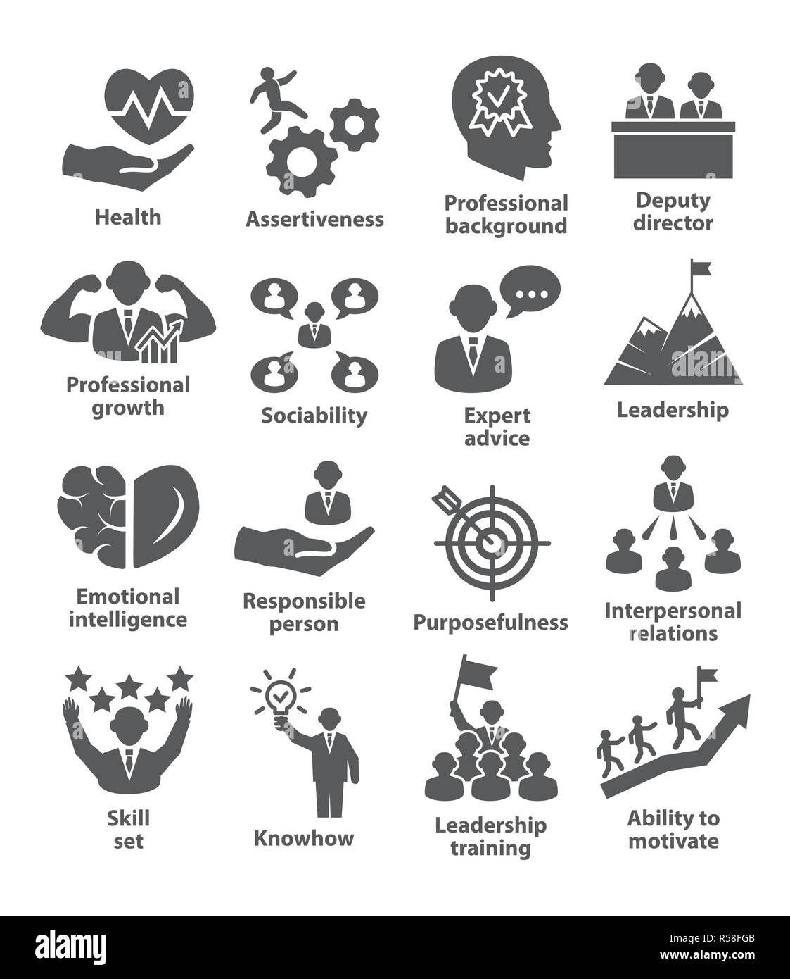 Business management icons Pack 46 Icons for leadership, director ...