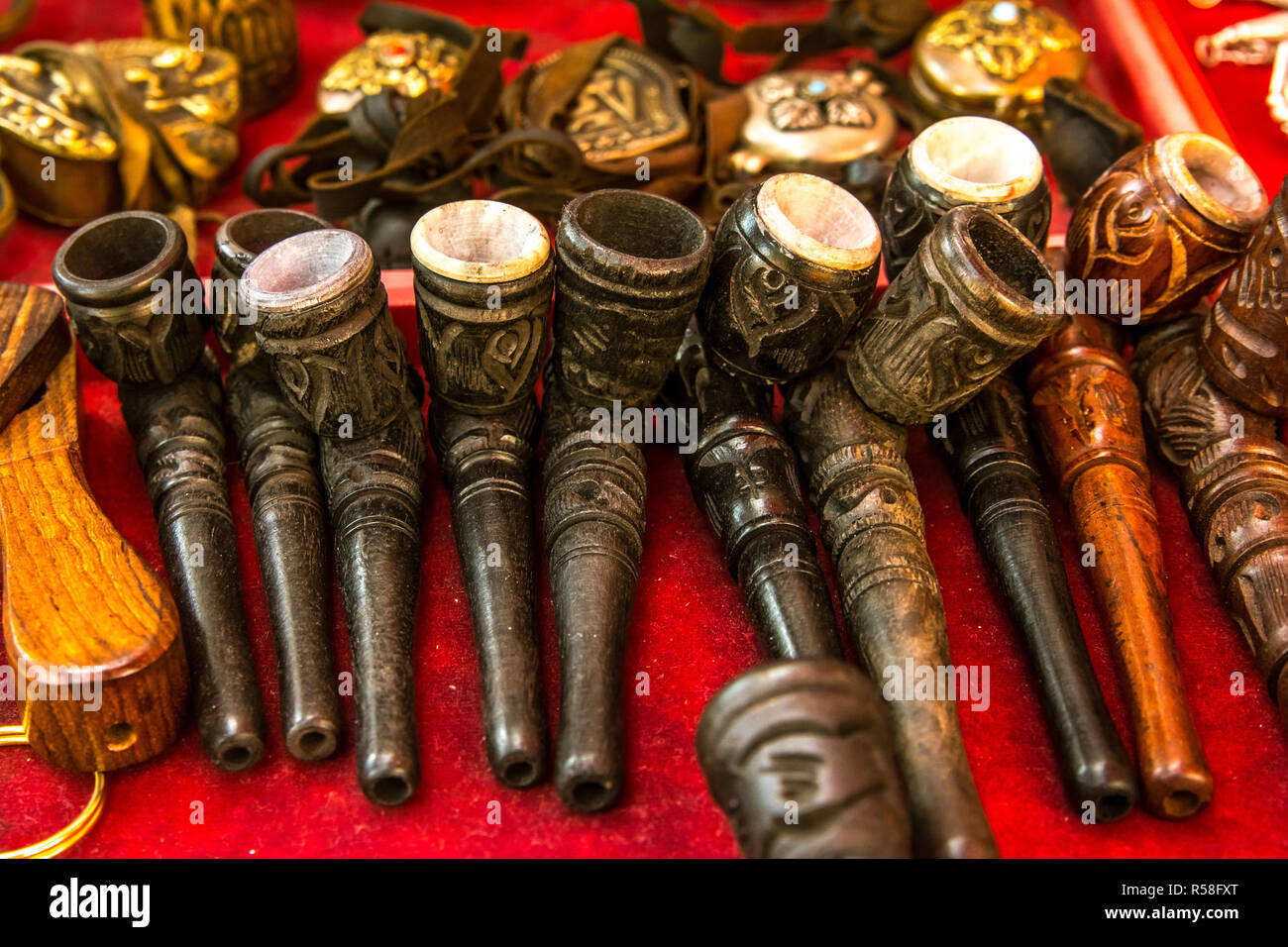 Handmade wooden tobacco pipe Stock Photo - Alamy