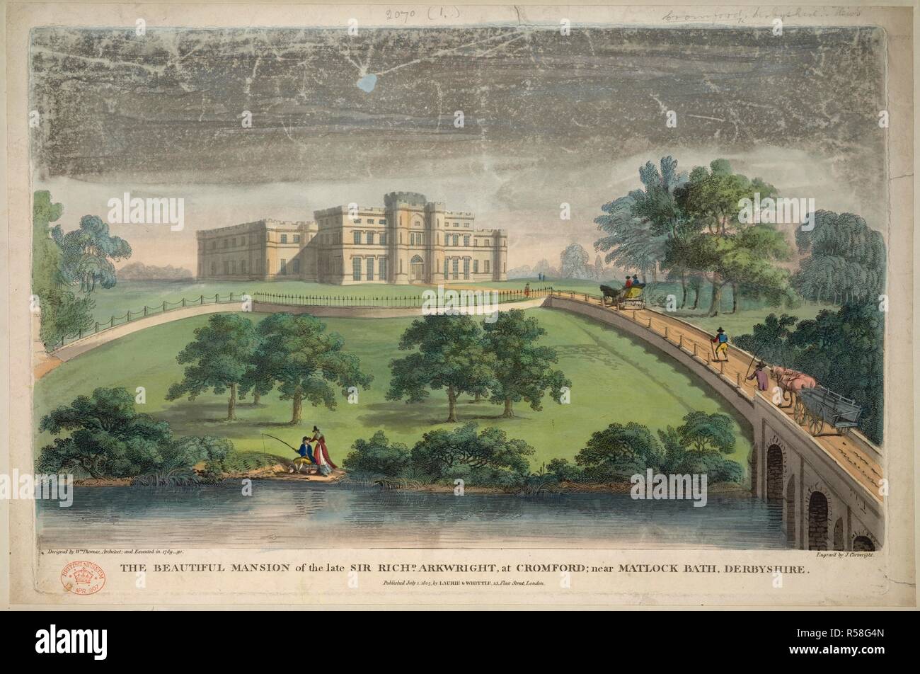 The beautiful mansion of the late Sir Richard Arkwright, at Cromford ...