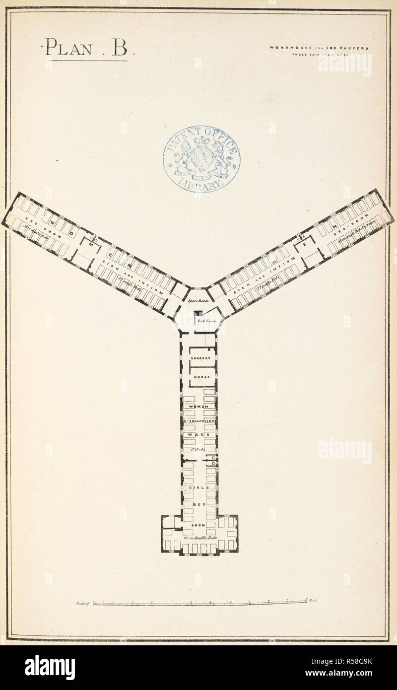 A plan or design for a workhouse. Knight's guide to the arrangement and ...