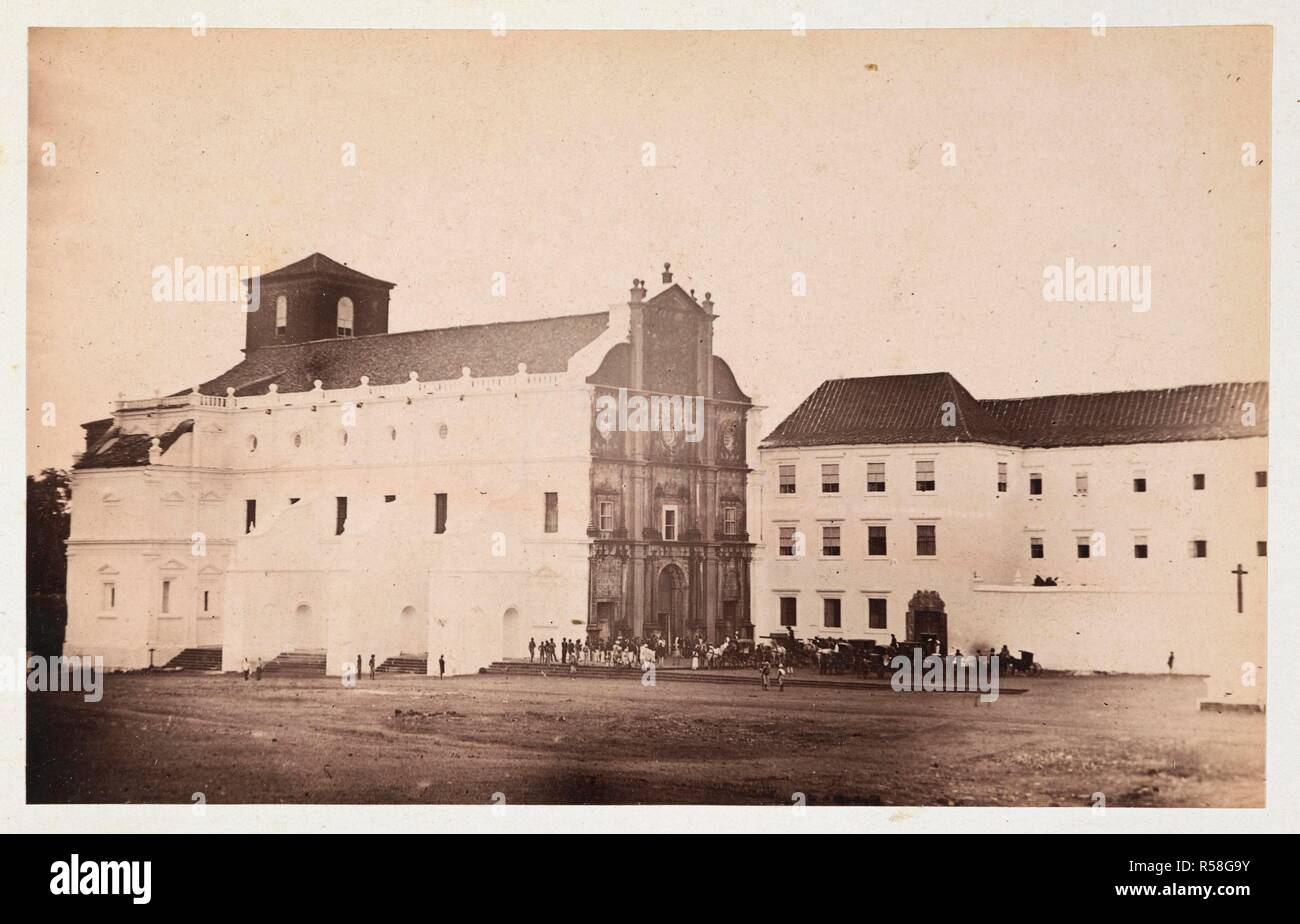 Distant view of the Basilica of Bom Jesus, Goa, during the visit of the ...