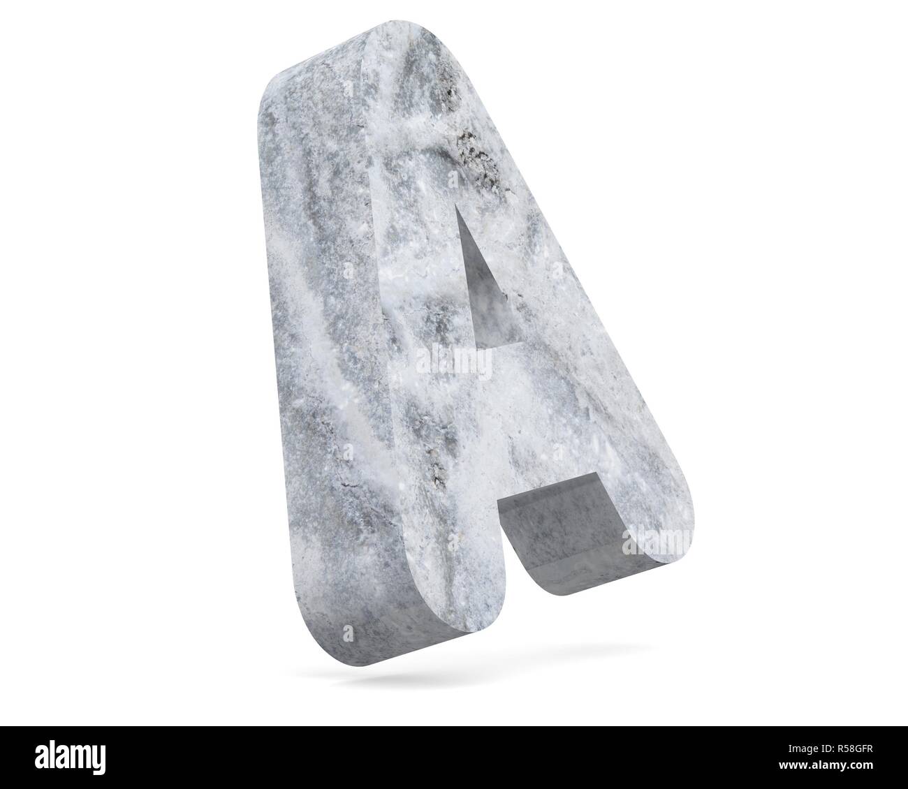 Concrete Capital Letter - A isolated on white background . 3D render ...