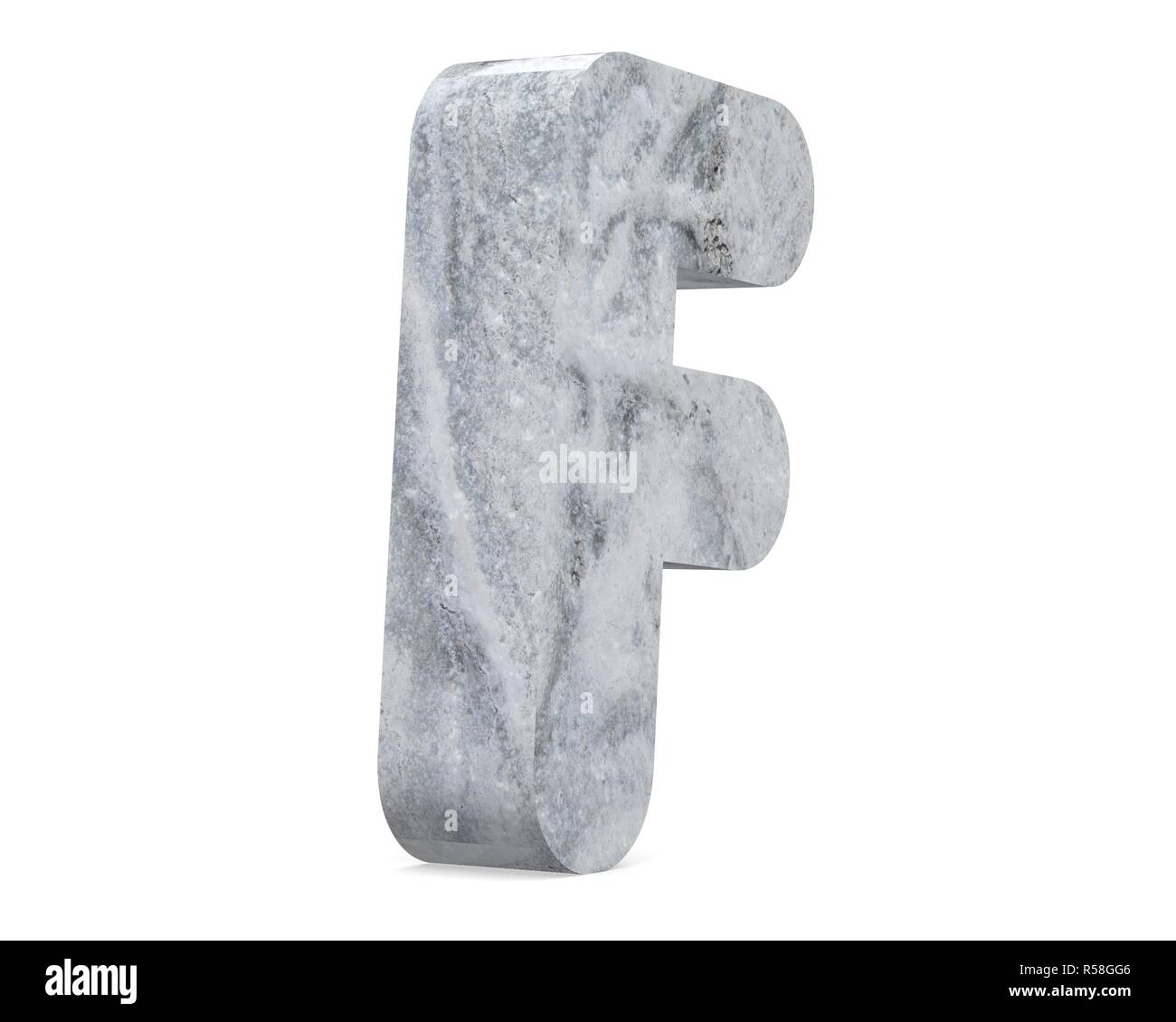 Concrete Capital Letter - F isolated on white background . 3D render ...