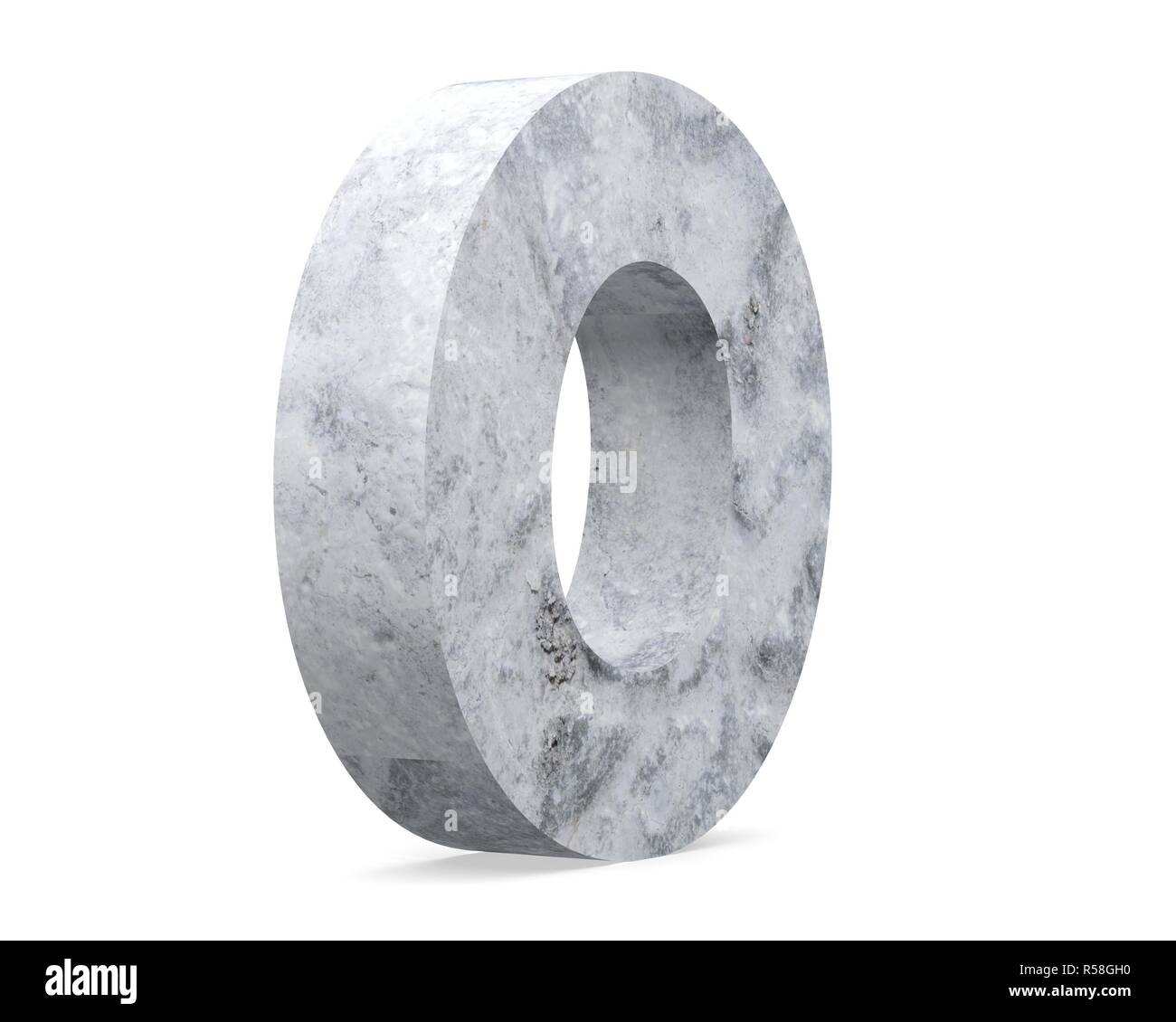 Concrete Capital Letter - O isolated on white background . 3D render ...